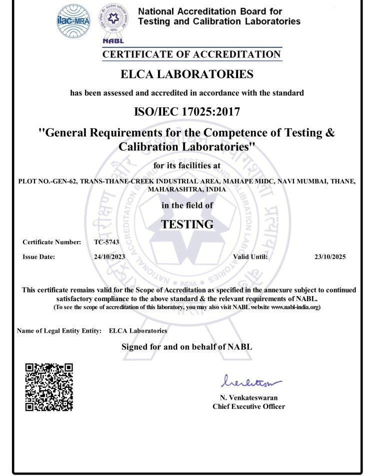 NABL Accredited Material Testing Laboratory - Elca Labs NABL Accredited Material Testing Laboratory - Elca Labs